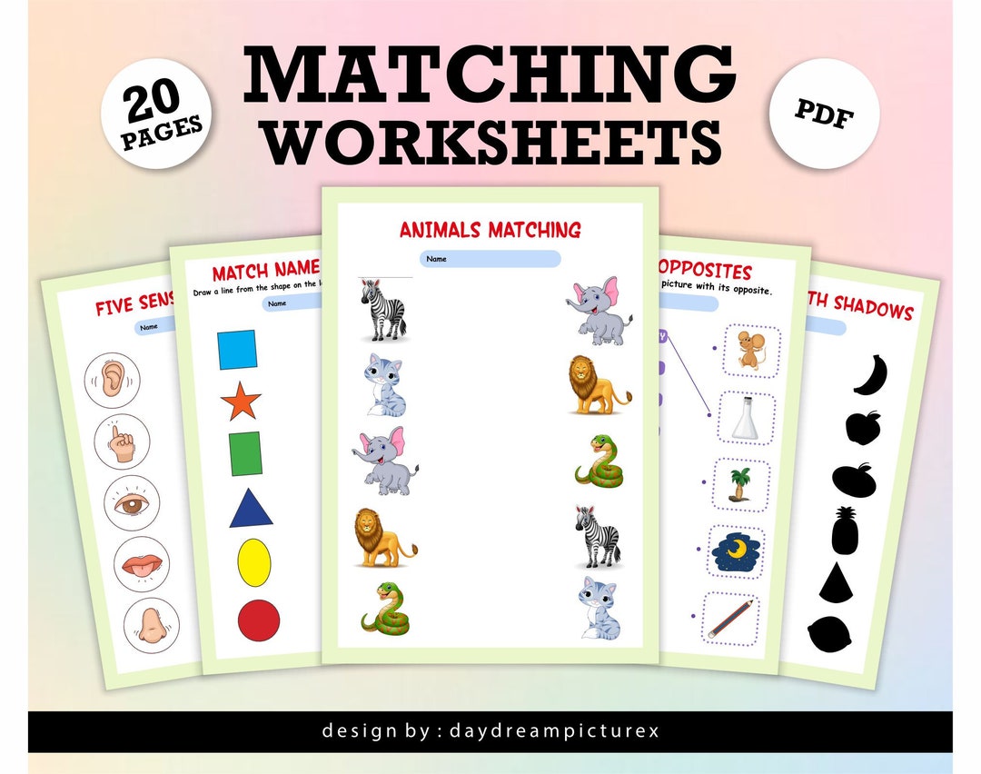 Matching Worksheet, Worksheet for Kids, Printable Matching Worksheets ...