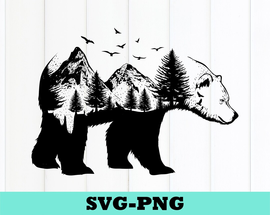 Bear Svg Mountain Bear Svg Animal Bear Svg Grizzly Bear - Etsy
