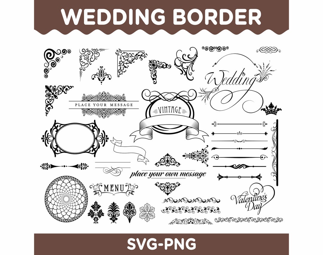Wedding Svg, Wedding Border Svg, Ornate Borders Svg, Divider Svg, Frame ...