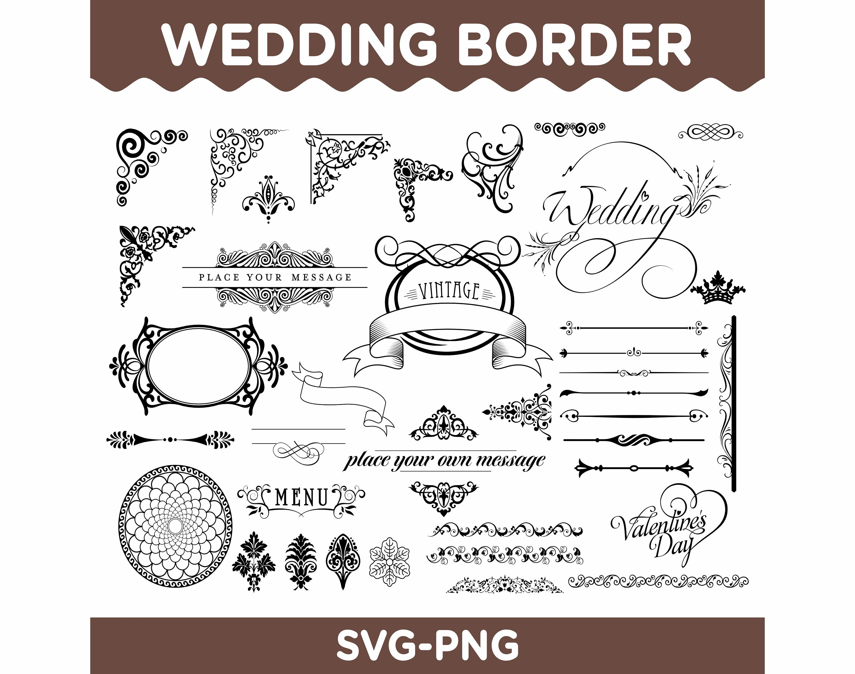 Wedding Svg, Wedding Border Svg, Ornate Borders Svg, Divider Svg, Frame ...