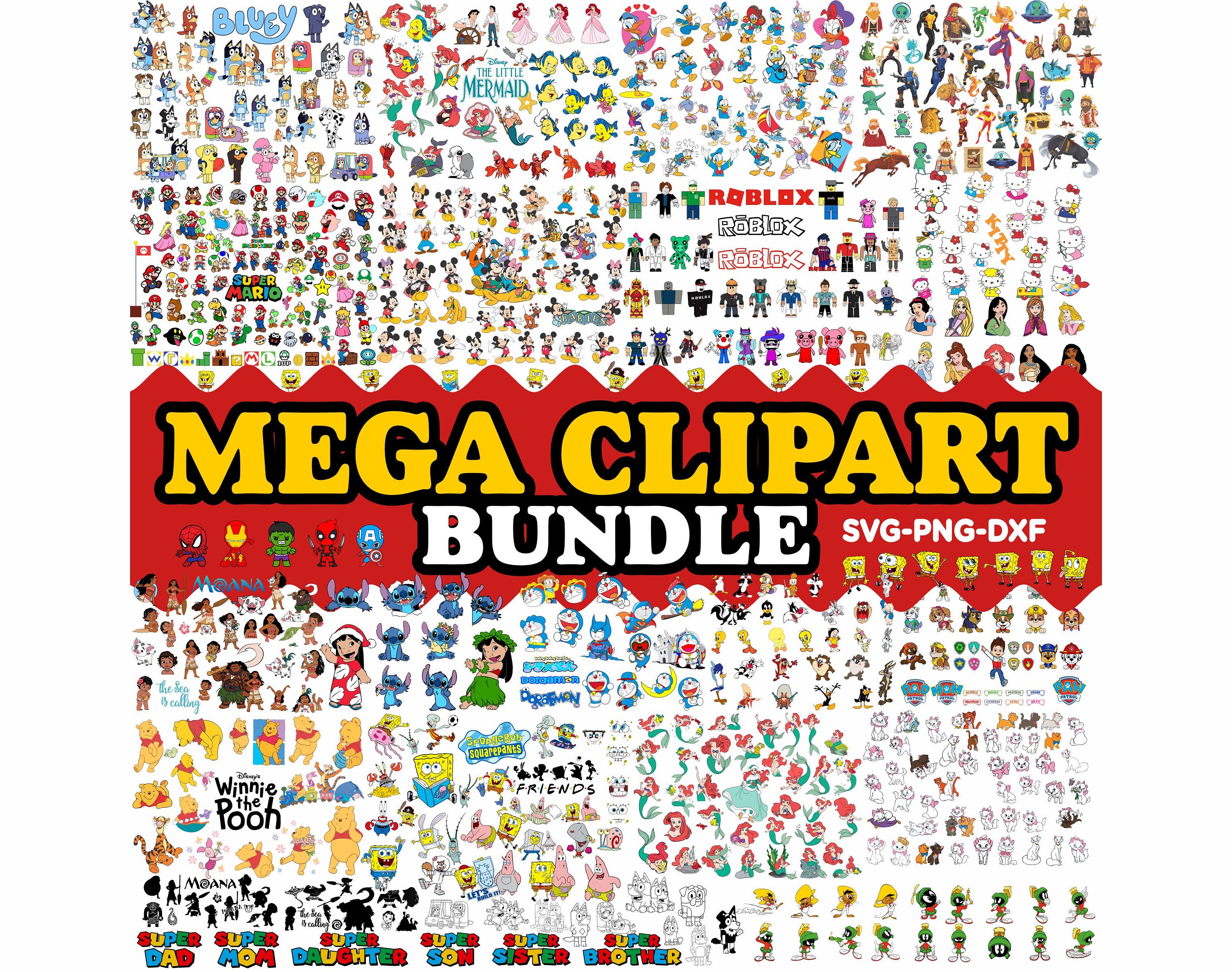 Mega Clipart Bundle, Digital Files, Digital Bundle SVG PNG - Etsy