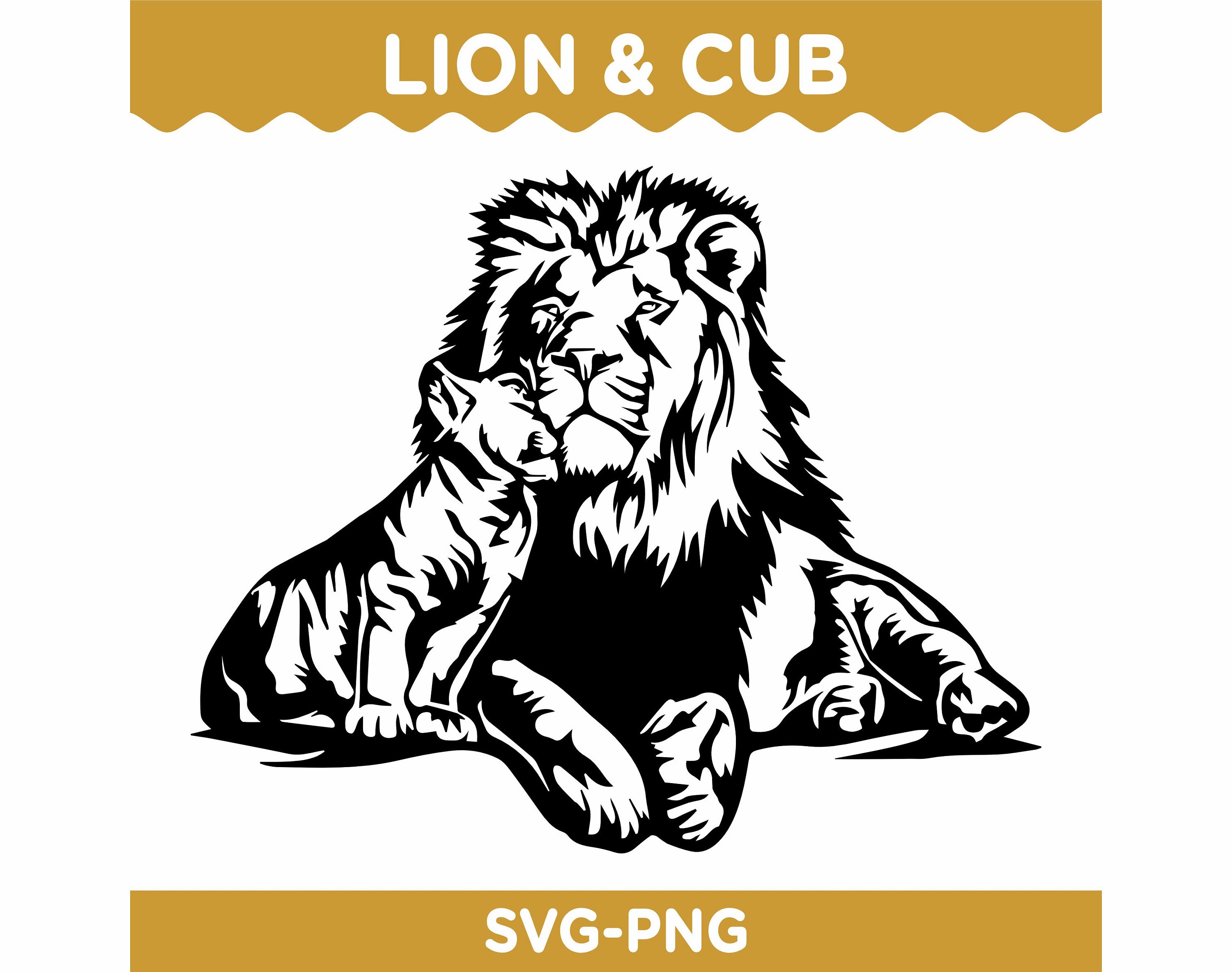 Lion and Cub SVG, Animal Svg, Lion Svg - Etsy Australia
