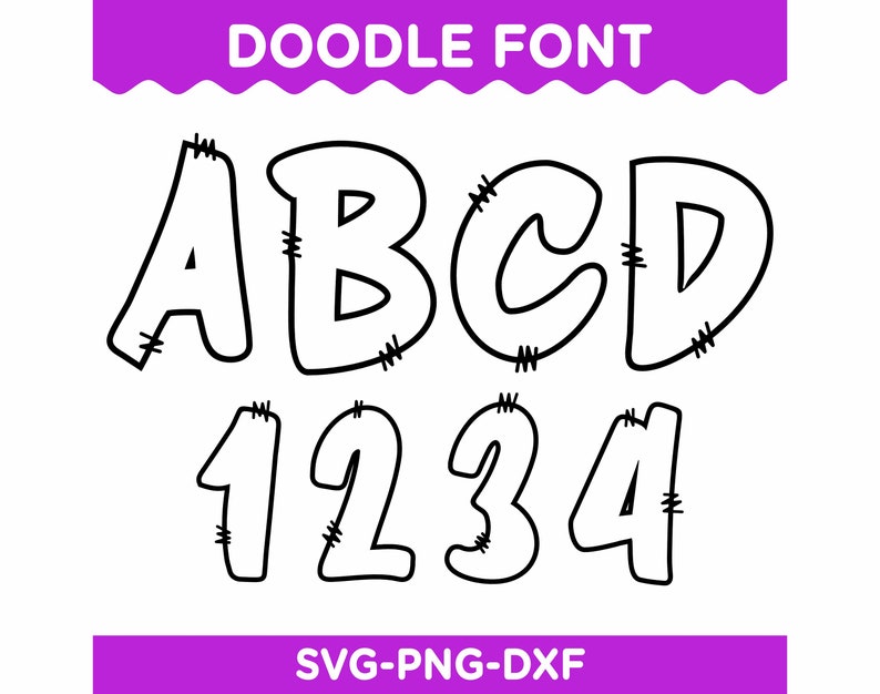 Doodle Alphabet Svg, Doodle Font Svg, Scribble Letters Svg, PNG Bundle ...