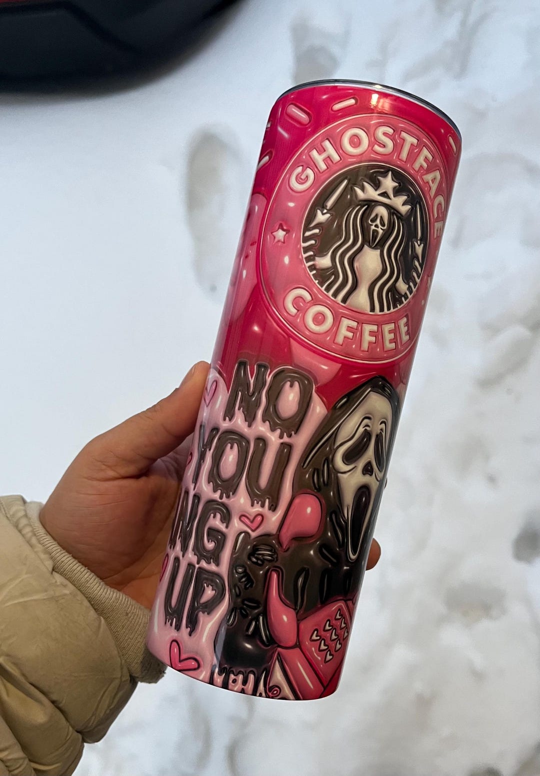 Pink Drip Ghostface Tumbler | Spooky Horror Stainless Steel Cup - Etsy
