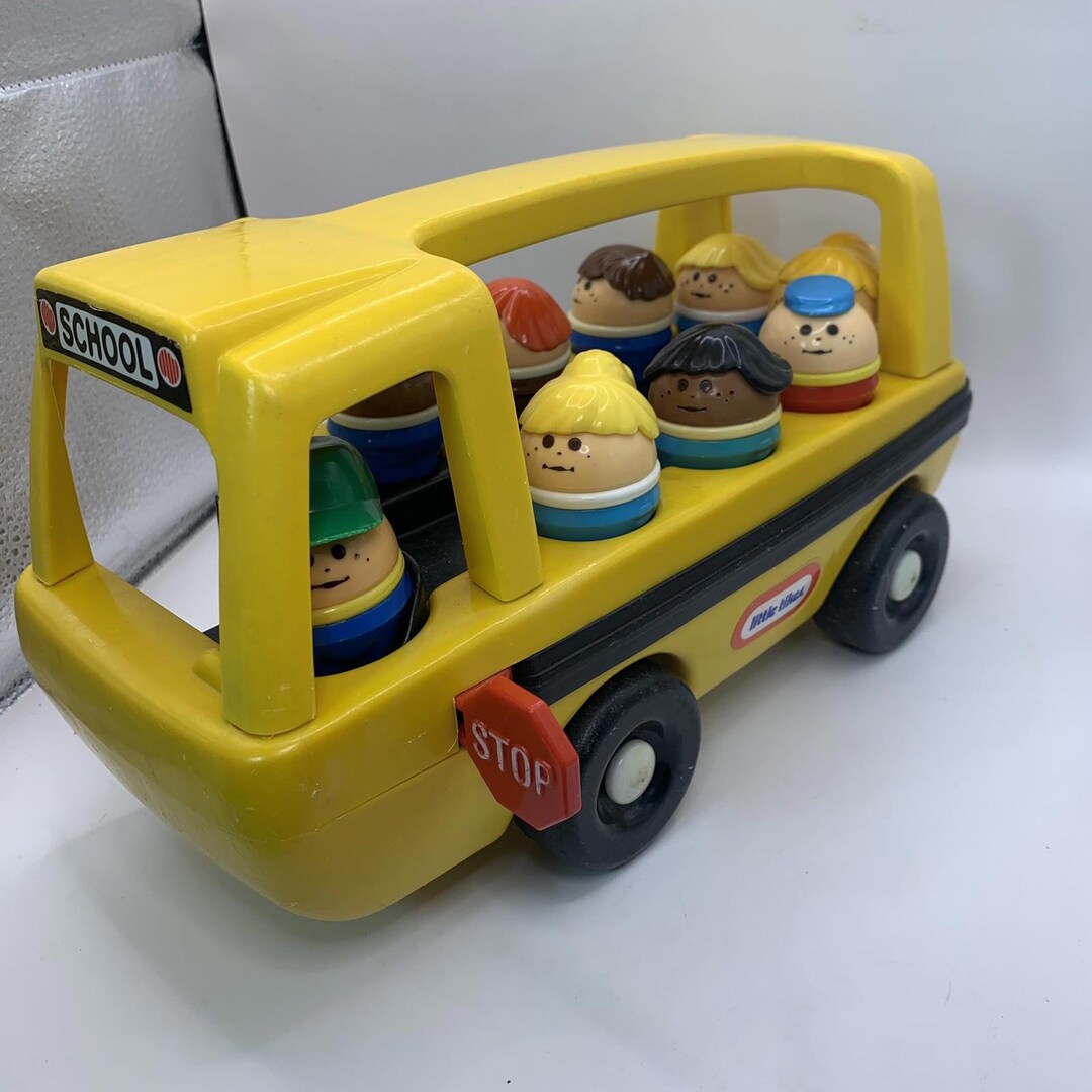 Vintage Little Tikes School Bus With Nine Little People Bus Driver and ...