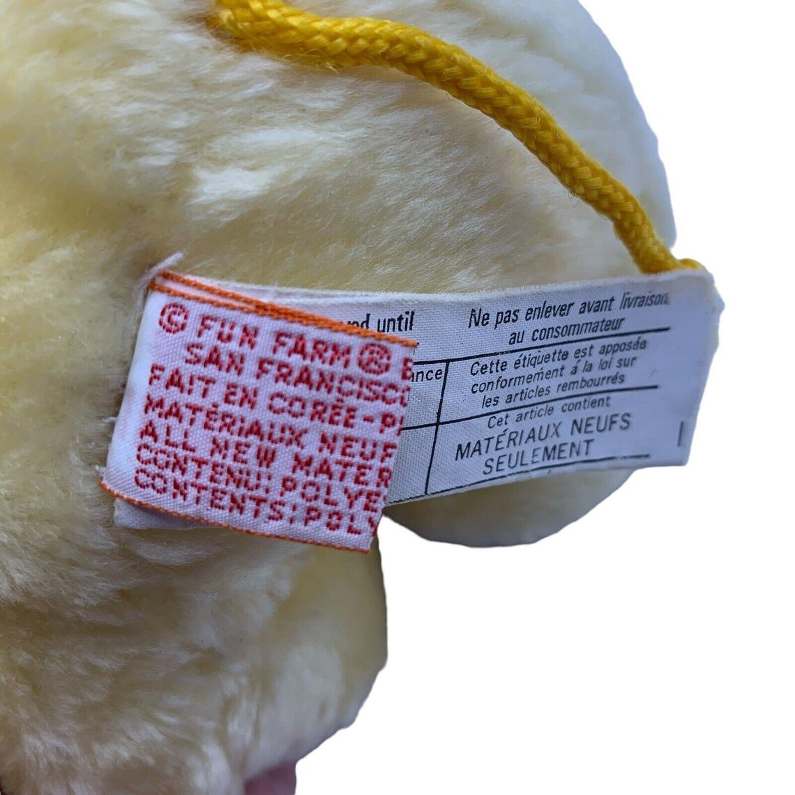 Dakin Vintage 1984 Yellow Plush Stuffed Mouse Stripe Bow Sitting 10 ...