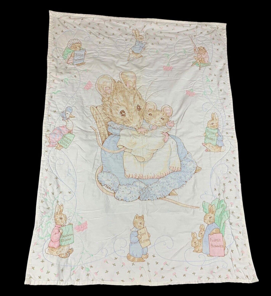 Peter Rabbit Baby Crib Nursery Quilt Blanket 43x31 Handmade Vintage - Etsy