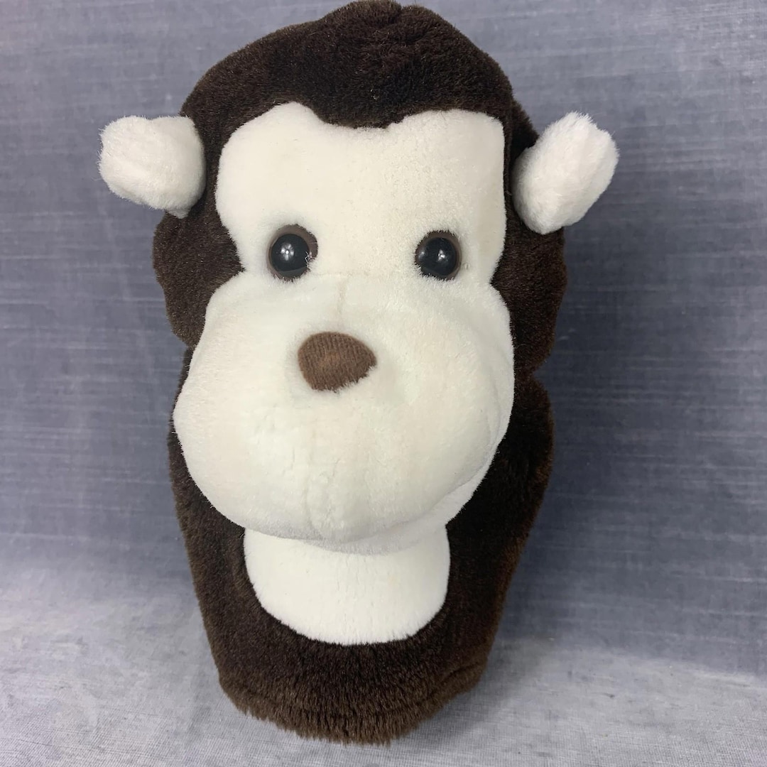 Terra Nova Monkey Head Handpuppet Brown Plush Stuffed Vintage 90s - Etsy