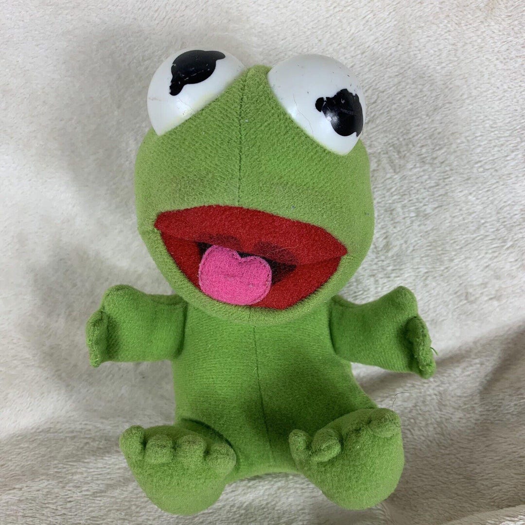 Baby Kemit the Frog Henson Associates 1987 Plush 7" Stuffed Animal Toy ...