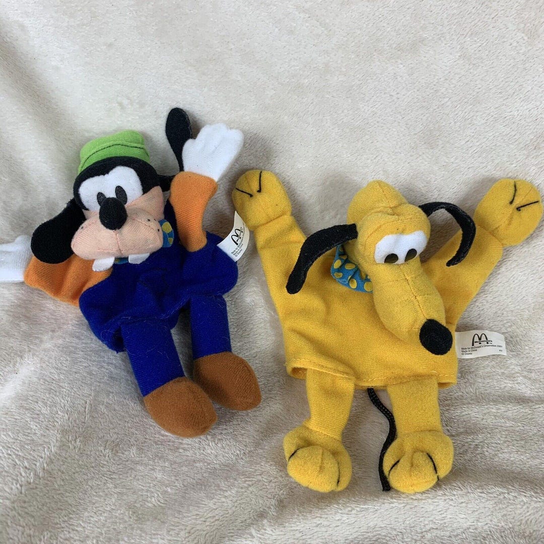 Vtg Disney 2001 Goofy & Pluto 7" Mcdonalds Plush Hand Puppets ...