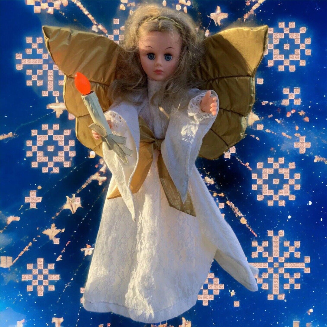 Vintage 24" Christmas Animated Angel Lighted Motion Telco Motionettes ...