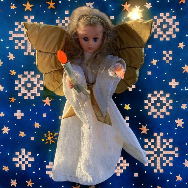 Vintage 24" Christmas Animated Angel Lighted Motion Telco Motionettes ...
