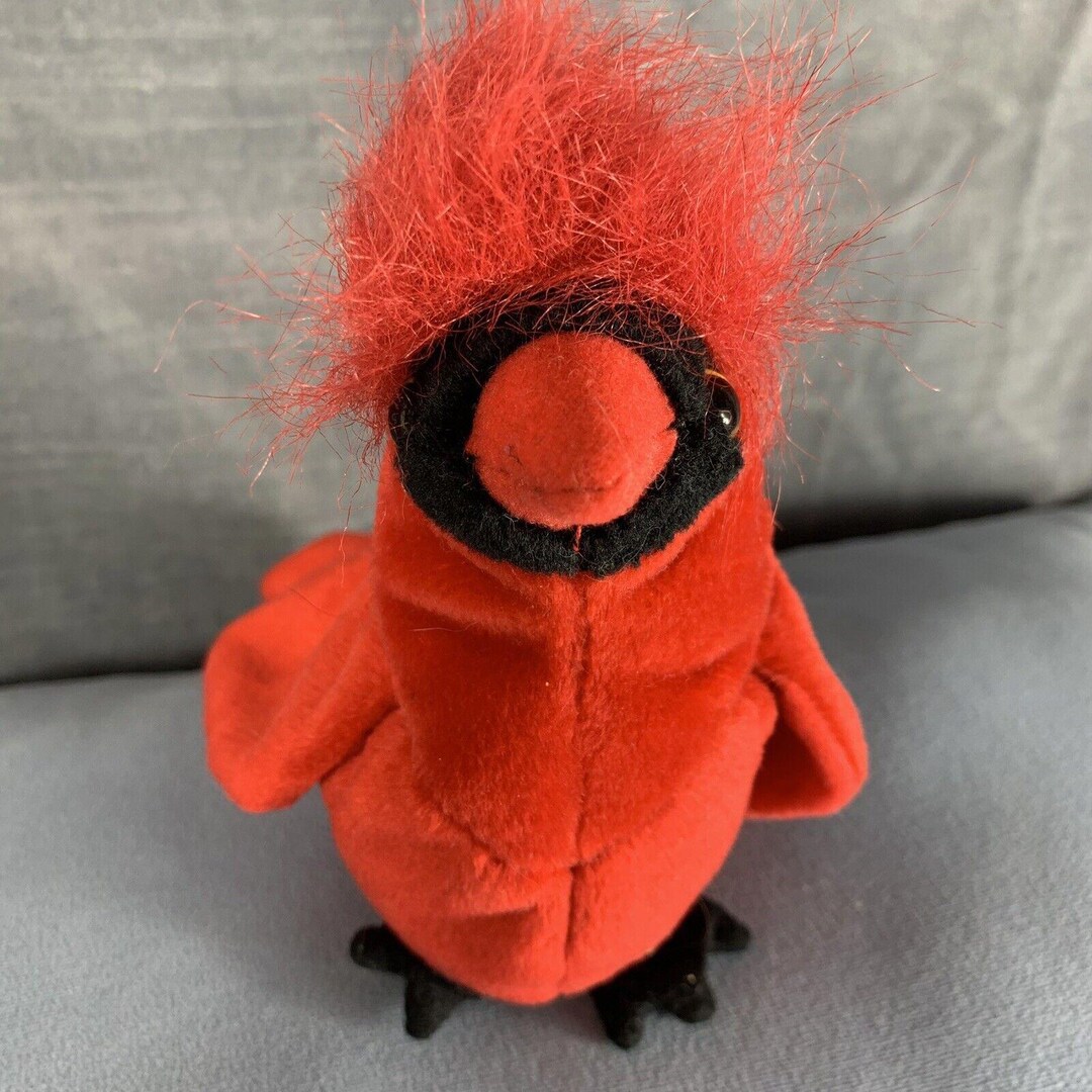 TY Beanie Babies Mac the Red Cardinal 1998 Stuffed Plush Bird Toy With ...