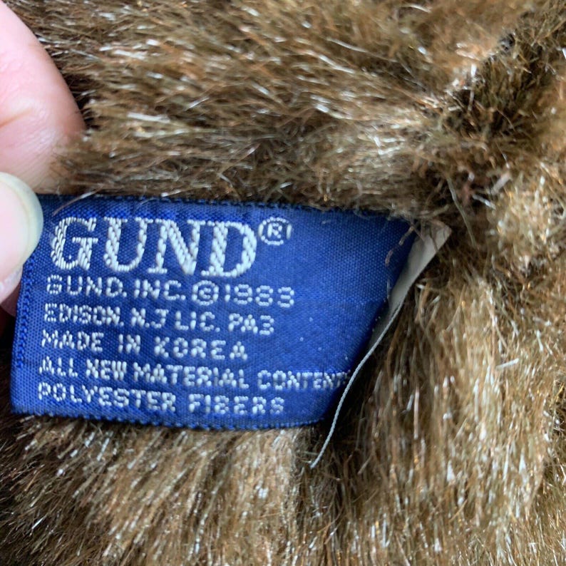 Gund Collectors Classic Bears 1983 Brown Teddy Bear Burgundy Bow ...