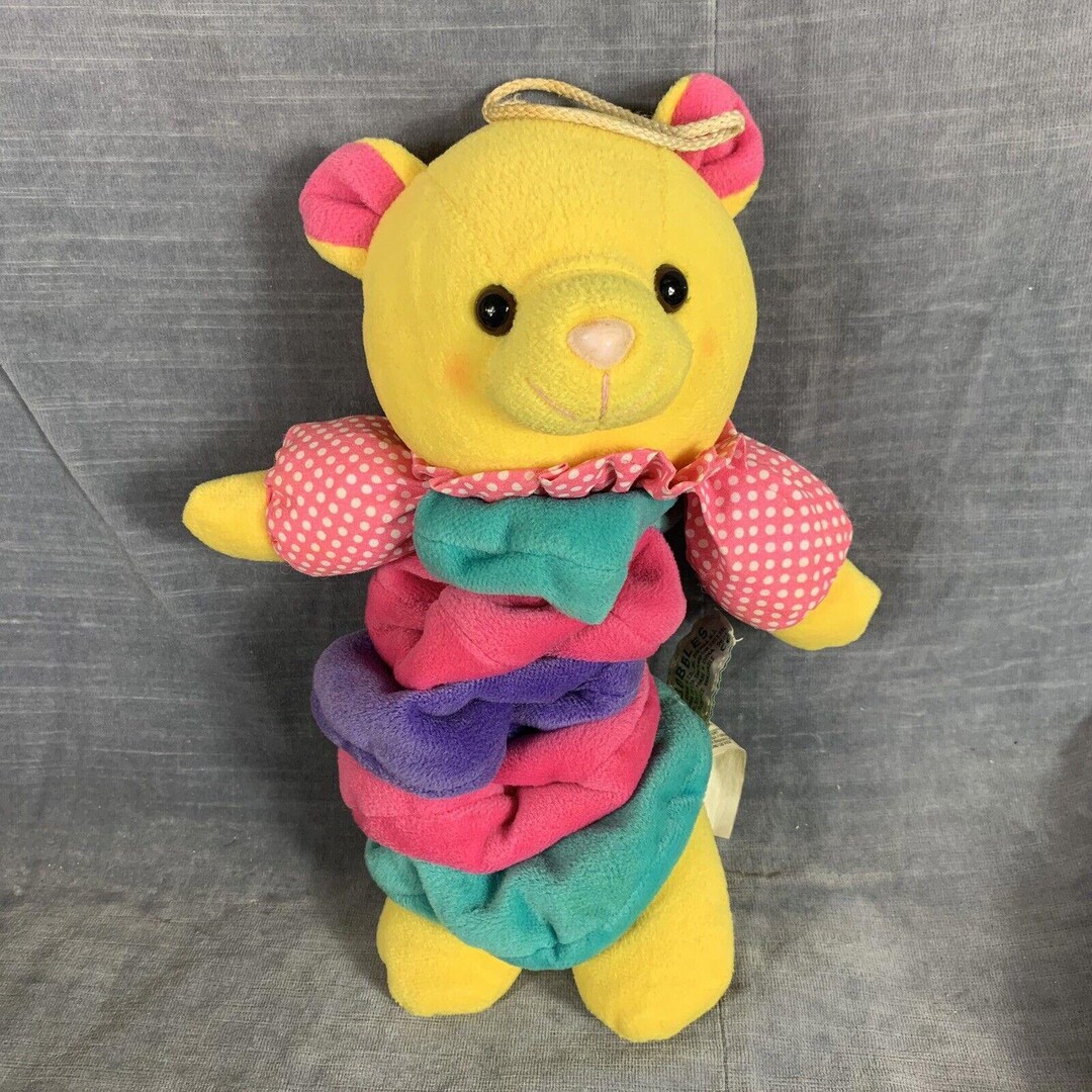 Vtg Russ Berrie Bobbles Plush Pull String Musical Bear Hanging Crib Toy ...