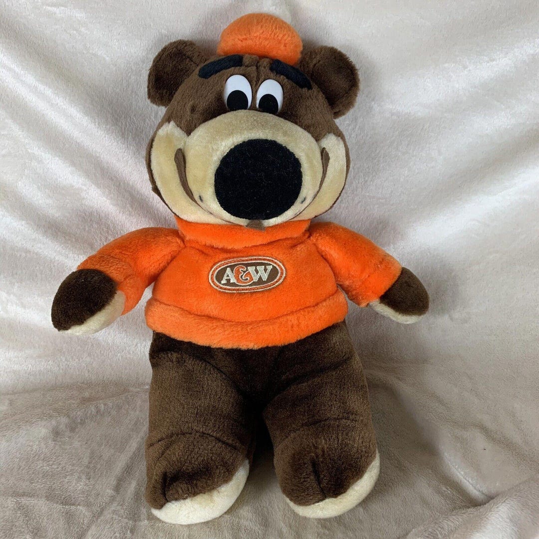 A&W Bear Plush 15 Stuffed Animal Mascot Rooty Root Beer Rootbear - Etsy