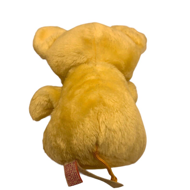 Dakin Vintage 1984 Yellow Plush Stuffed Mouse Stripe Bow Sitting 10 ...