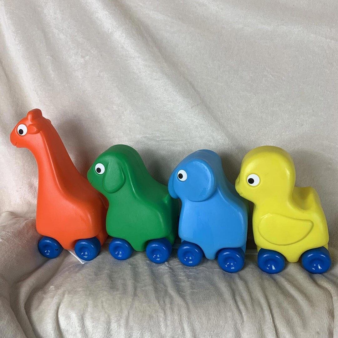 Little Tikes Vtg 80s Colorful Animal Push Toys Set – Fun & Engaging for ...