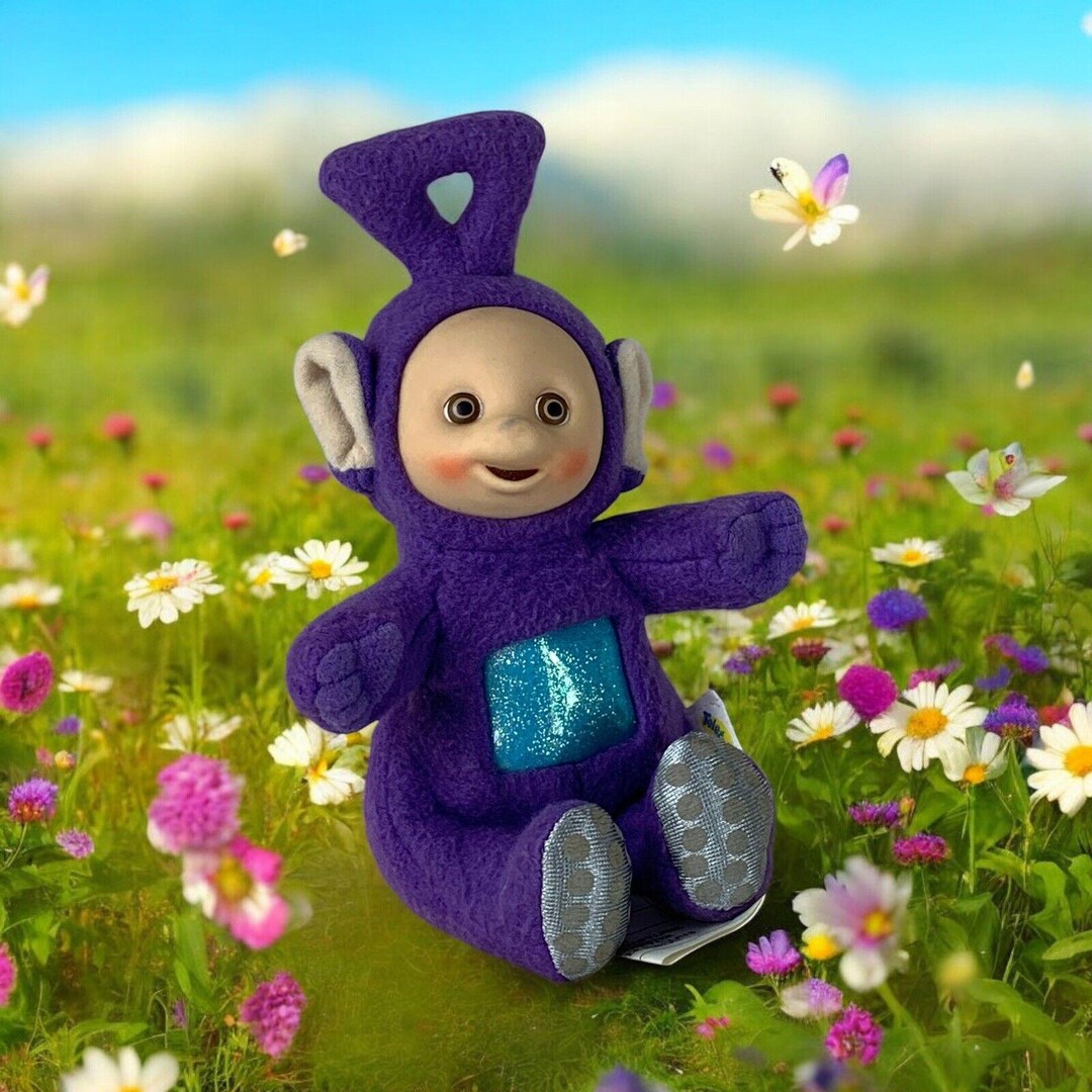 Teletubbies Vintage 1998 Purple Tinky Winky 6 Sitting Bean Bag Plush ...