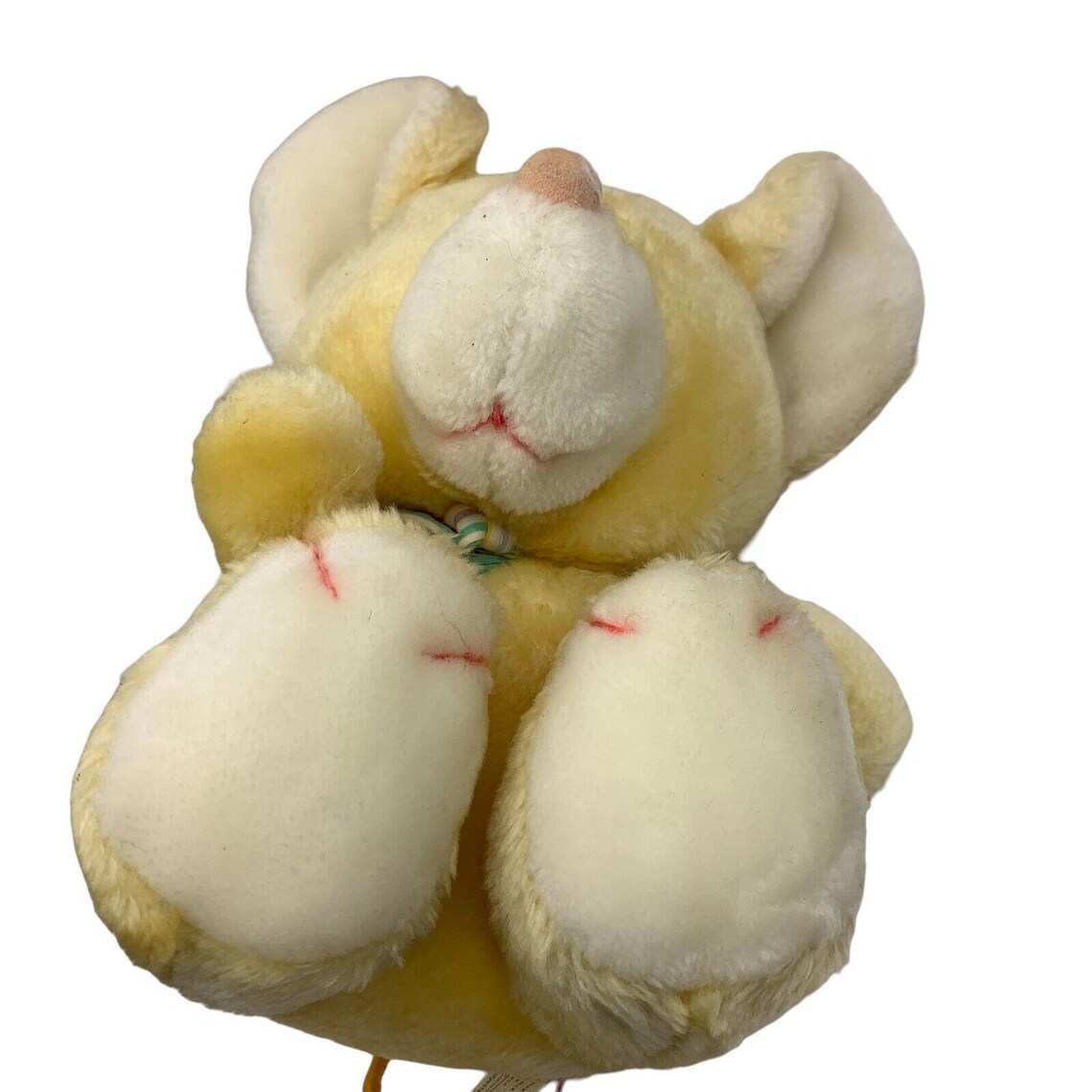 Dakin Vintage 1984 Yellow Plush Stuffed Mouse Stripe Bow Sitting 10 ...