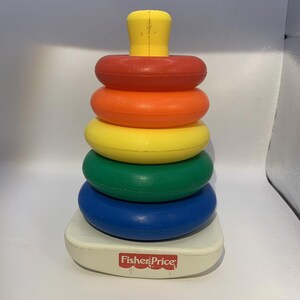Fisher-price Rock-a-stack #1050 Plastic Stacking Rings - Vintage Toy - Etsy