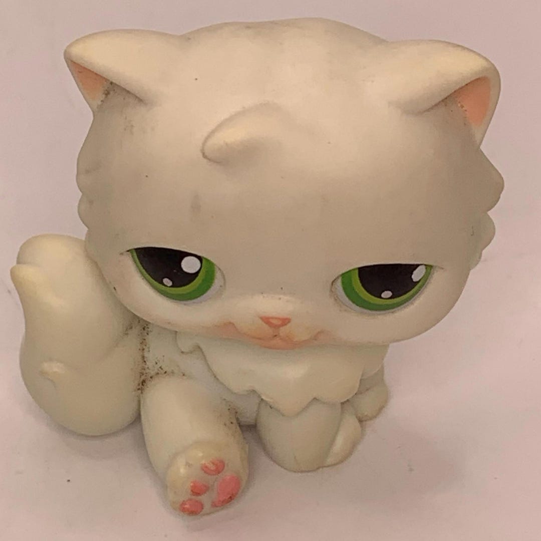 Littlest Pet Shop White Persian Cat Green Eyes #15 LPS Hasbro 2004 - Etsy