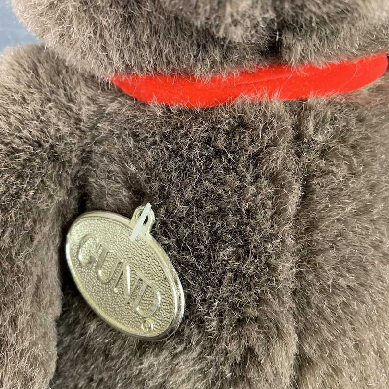 Gund Bears 1989 Brown Teddy Bear Red Bow 9” Sitting Read More Sun ...