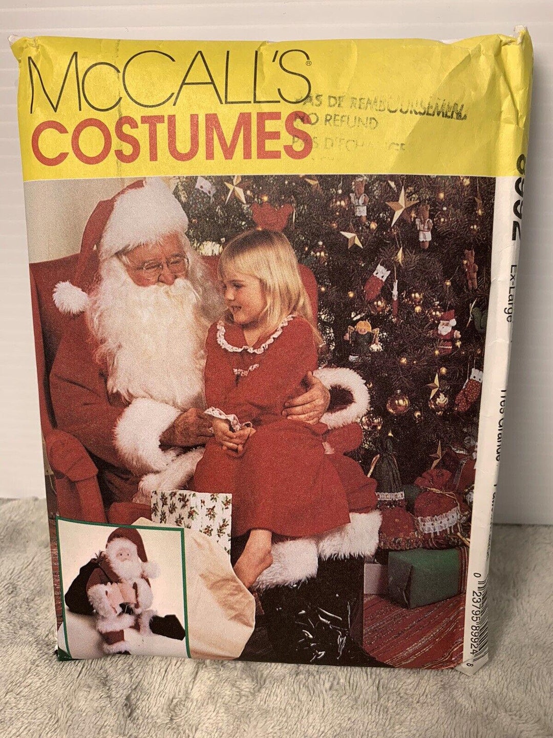 Mccall's Costume Pattern 8992 Men's XL 46, 48 Santa Claus, Bag and Doll ...