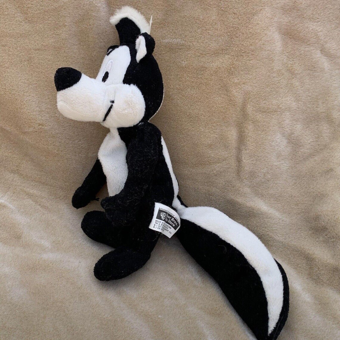 Vintage 1998 Warner Bros Pepe Le Pew 9 Bean Bag Plush Stuffed Animal ...