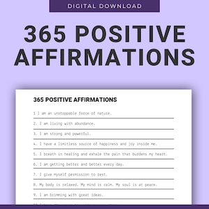 List of Positive Affirmations, Printable Affirmations, Positive Quotes ...