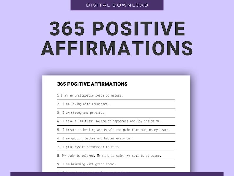 List of Positive Affirmations, Printable Affirmations, Positive Quotes ...