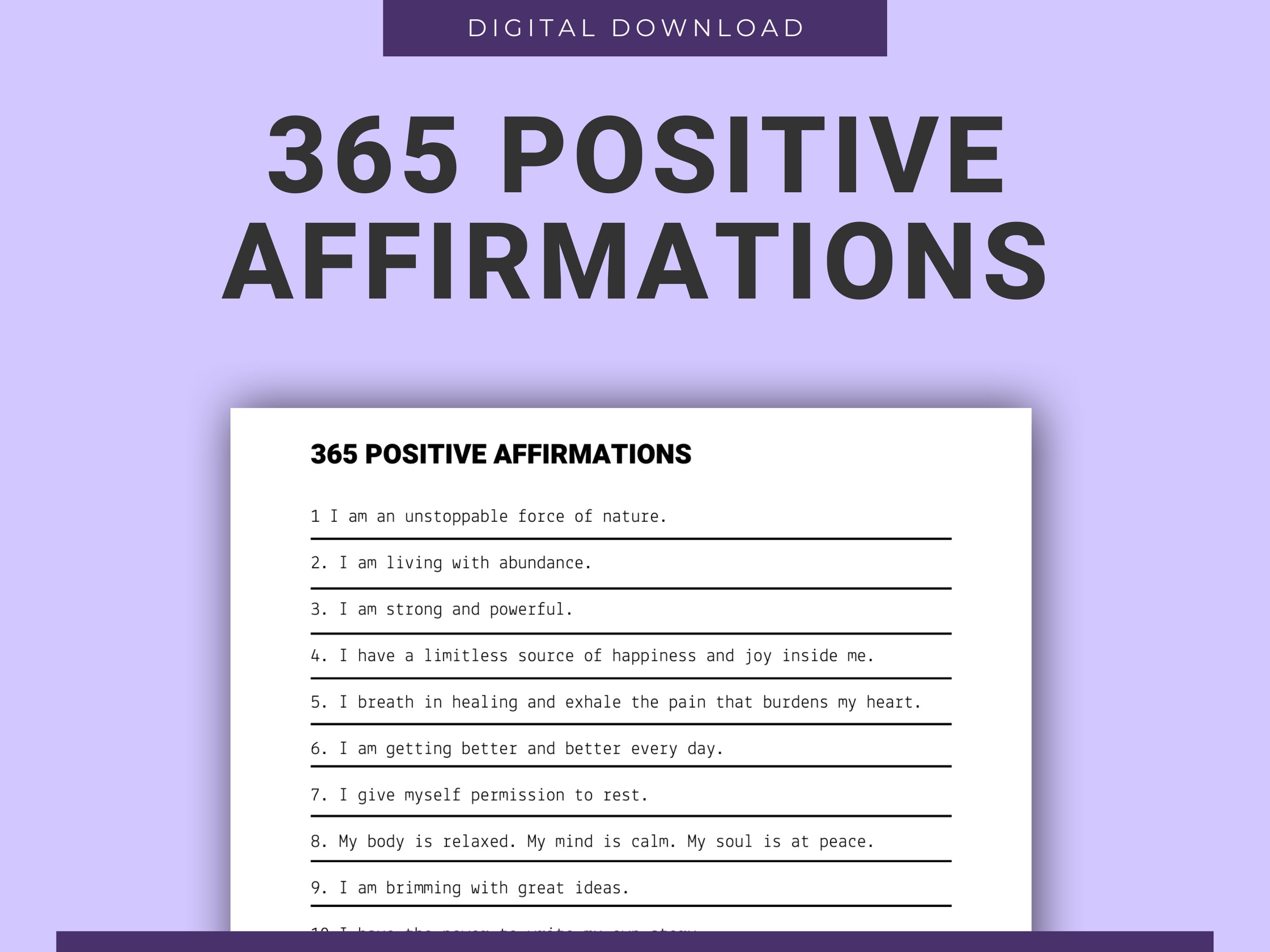 List of Positive Affirmations, Printable Affirmations, Positive Quotes ...