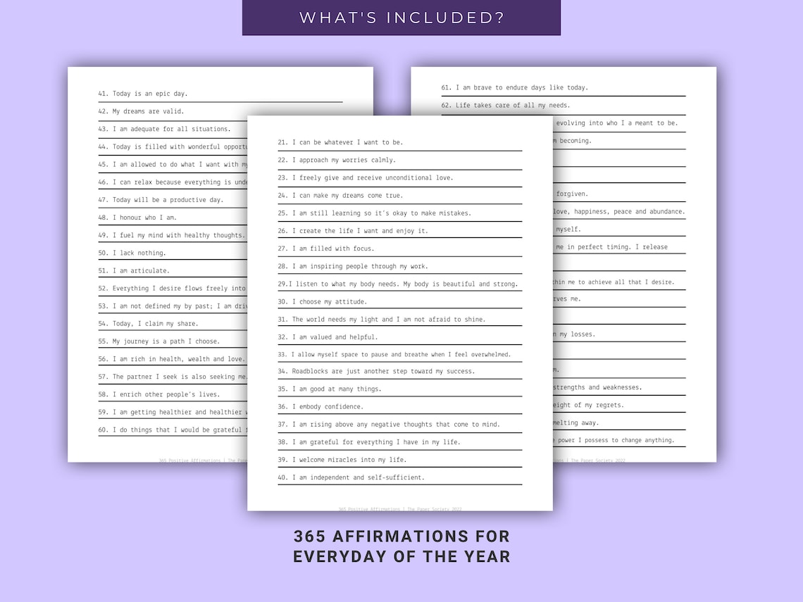 List of Positive Affirmations, Printable Affirmations, Positive Quotes ...