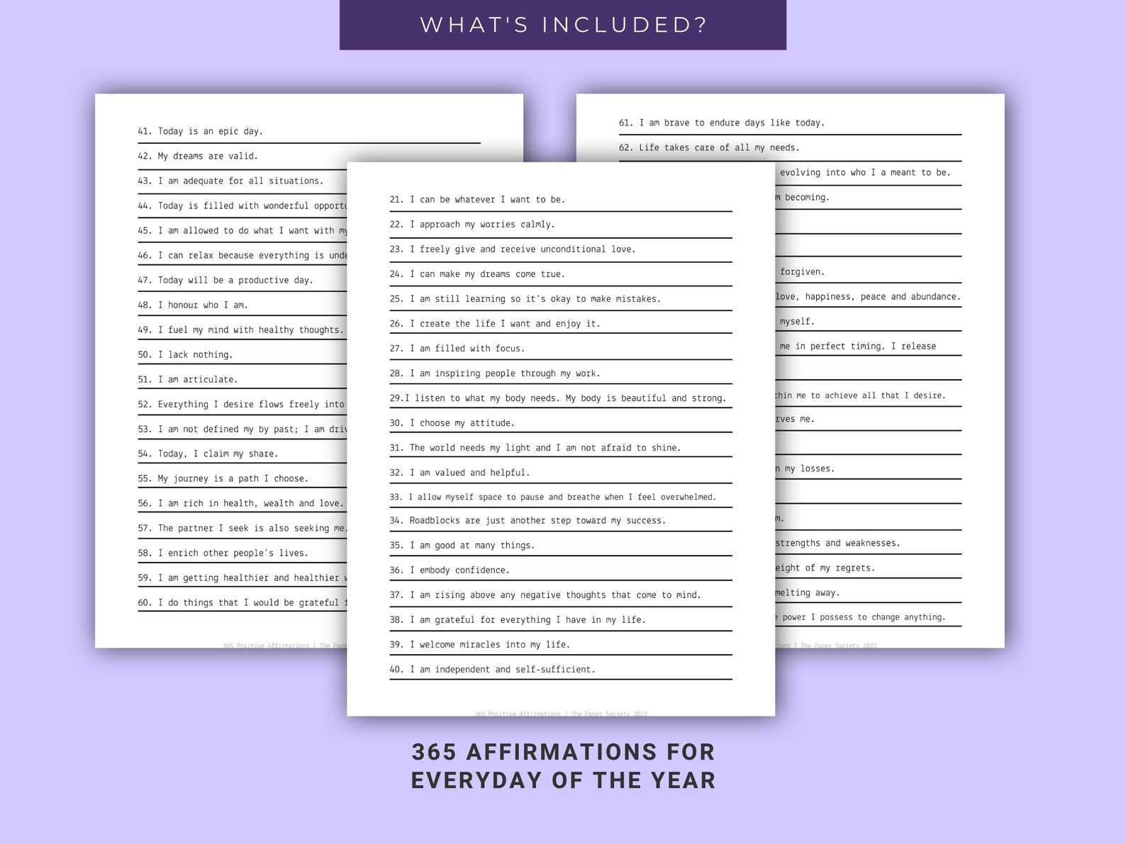 List of Positive Affirmations, Printable Affirmations, Positive Quotes ...