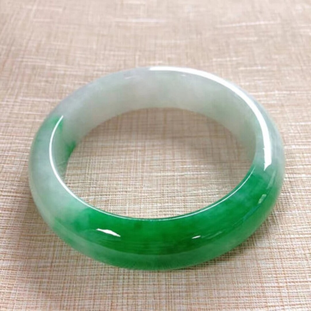 Natural Jade Bangle, Jadeite Bangle for Women, Birthday Gift, Two Tone ...