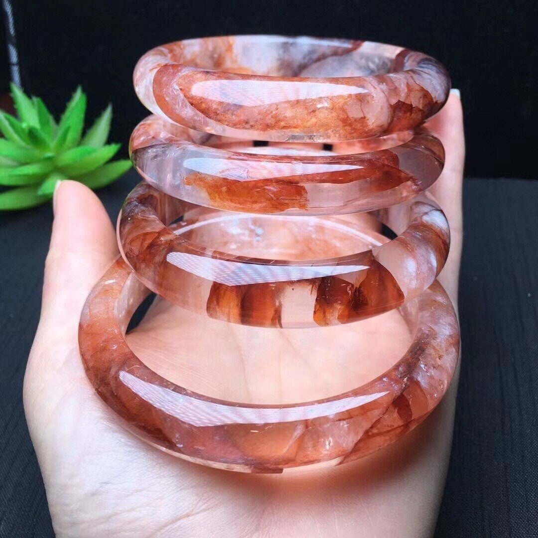 Buy Natural Red Hematoid Quartz Bangle, Gemstone Bangle, Gift for Women ...