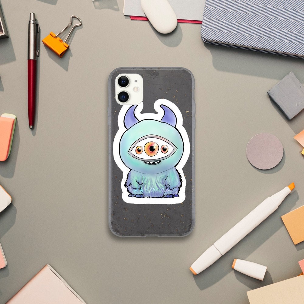 Cute Turquoise Monster Organic Case - Etsy