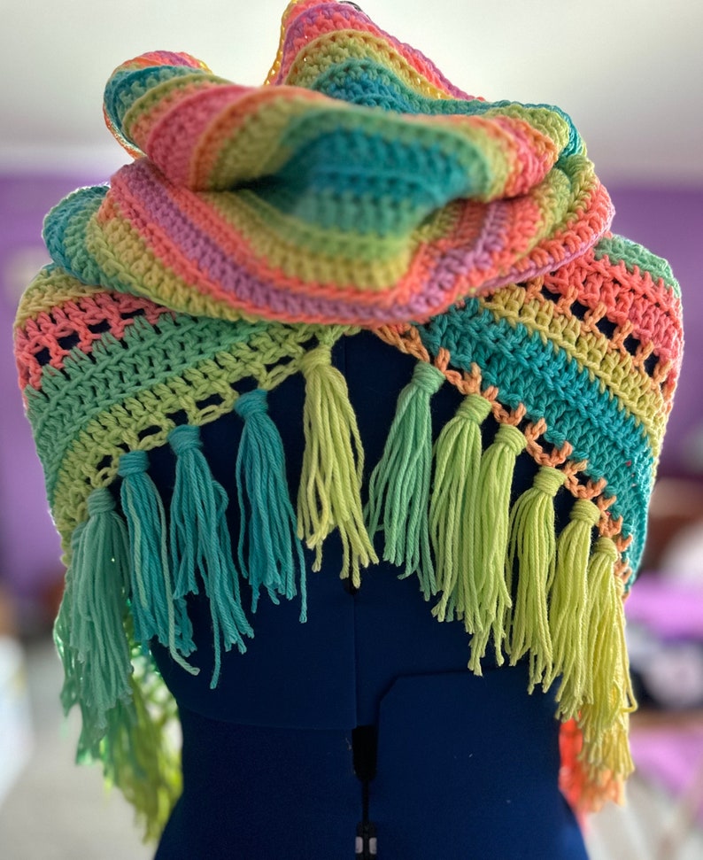 Pastel Neon Crochet Cowl With Hood - Etsy