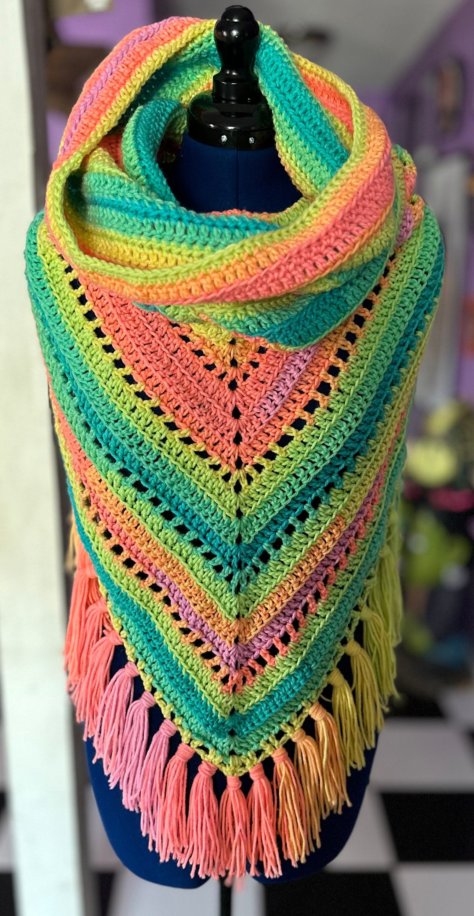 Pastel Neon Crochet Cowl With Hood - Etsy