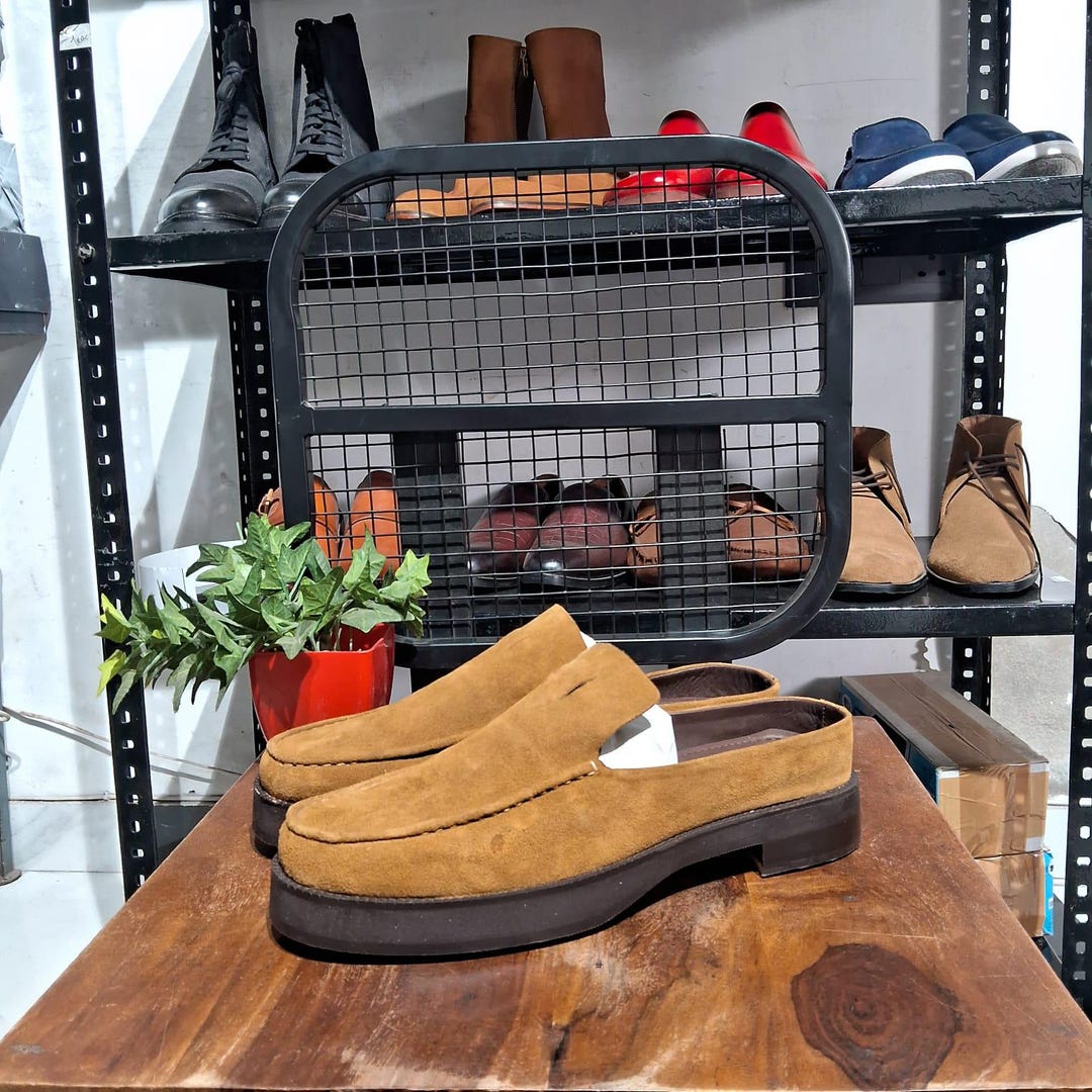 Men's Tan Suede Height-increasing Loafers | Handmade Formal Shoes With ...