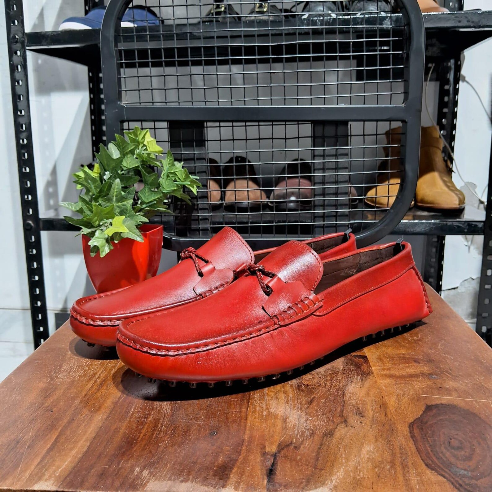 Handcrafted Red Leather Loafers for Men - Stylish & Comfortable ...