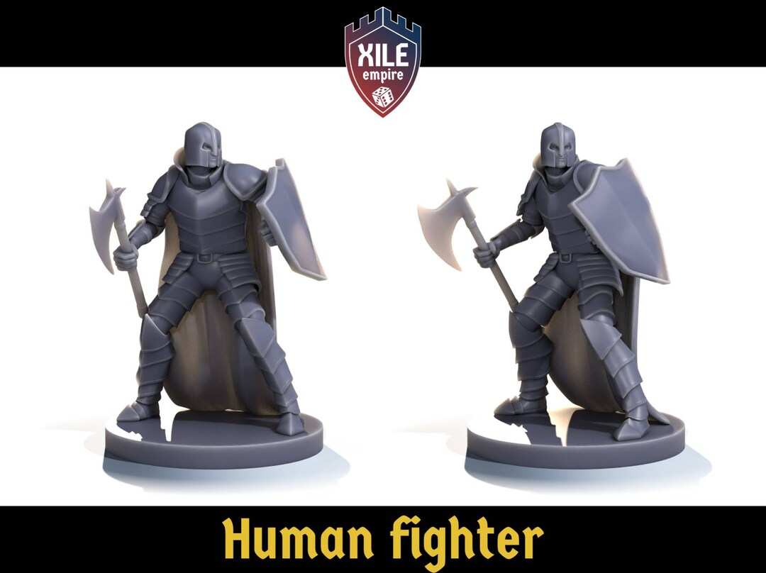 Human Fighter (axe + Shield) 28mm, D&D, Pathfinder, Mz4250 - Etsy