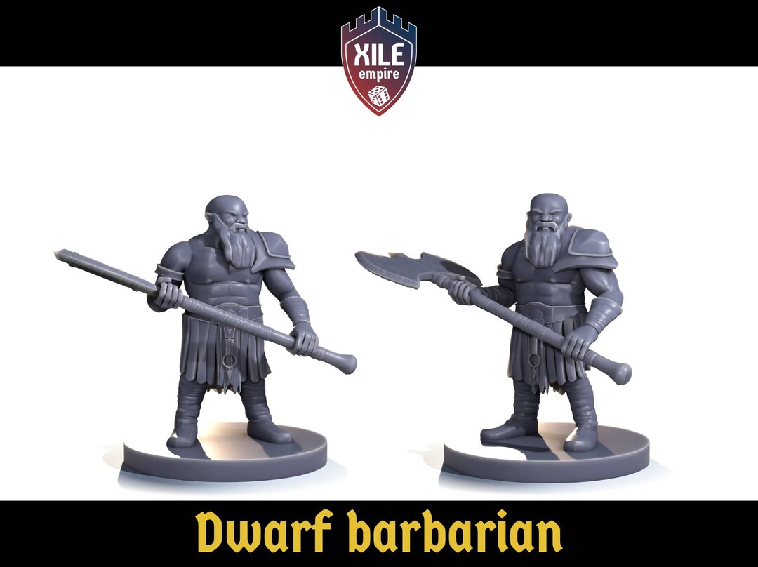Dwarf Barbarian (two-handed Axe) 28mm, D&D, Pathfinder, Mz4250 - Etsy