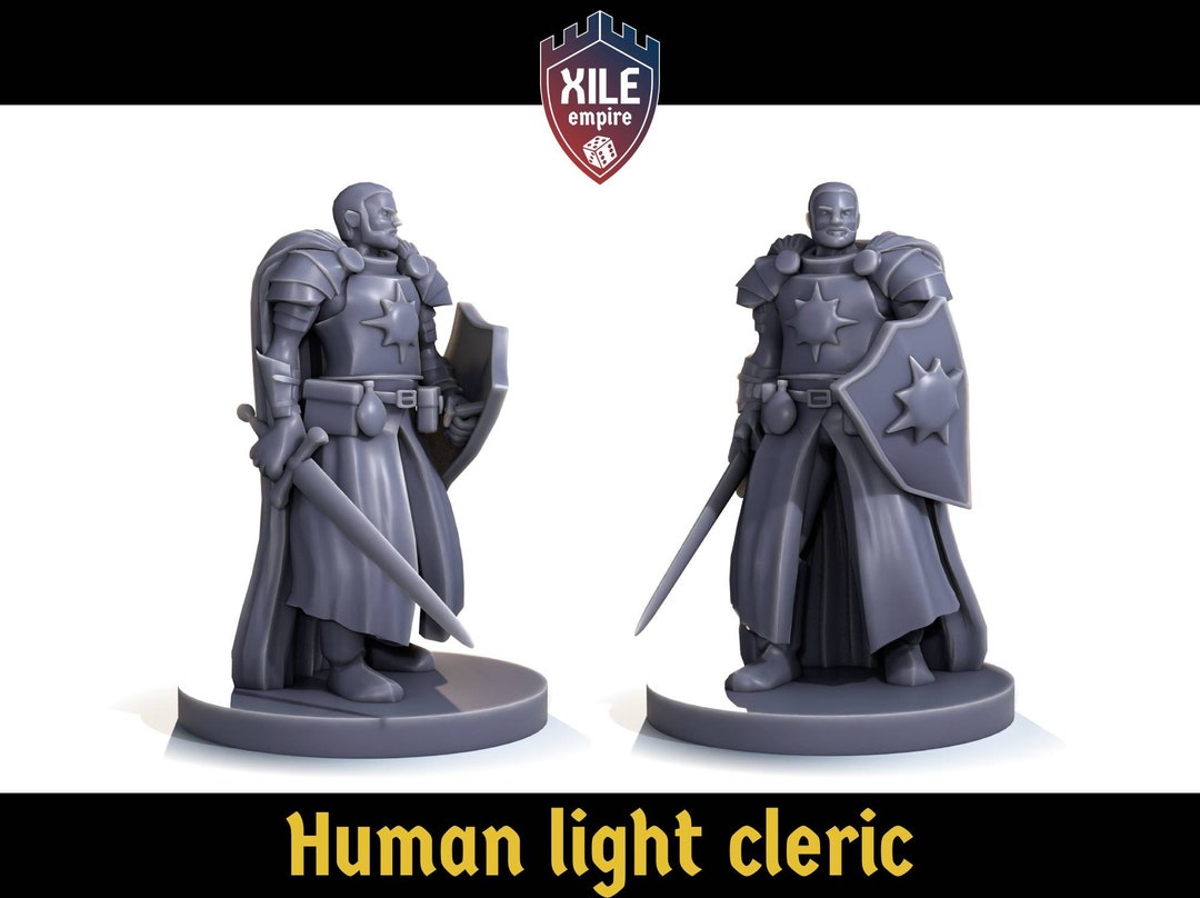 Human Light Cleric (sword + Shield) 28mm, D&D, Pathfinder, Mz4250 - Etsy