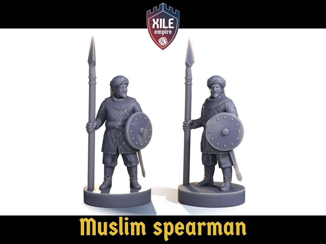 Medieval Muslim Spearman Miniature: Board Game Piece (15-28mm) - Etsy