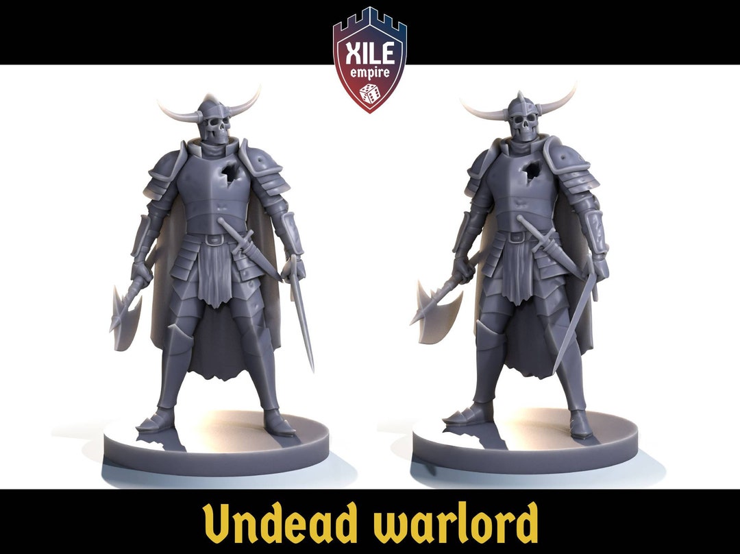 Undead Warlord (axe + Sword) 28mm, D&D, Pathfinder, Mz4250 - Etsy