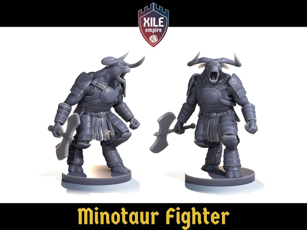 Minotaur Fighter (axe) 28mm, D&D, Pathfinder, Mz4250 - Etsy
