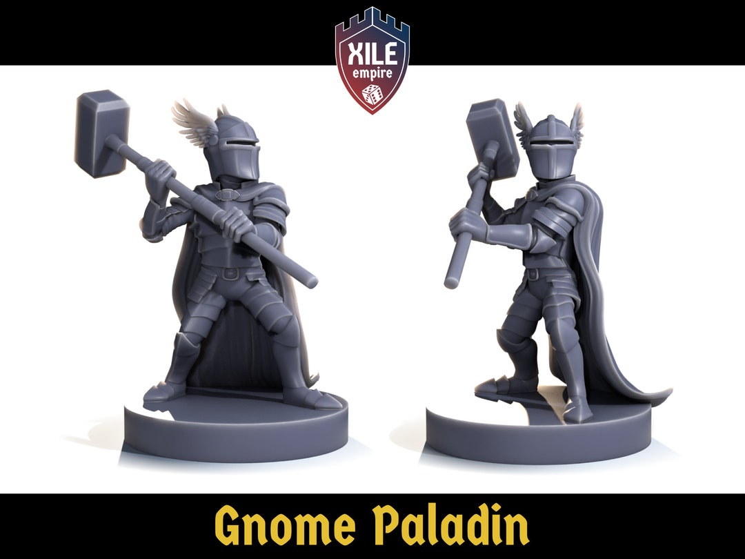 Gnome Paladin two-handed Mace 28mm, D&D, Pathfinder, Mz4250 - Etsy