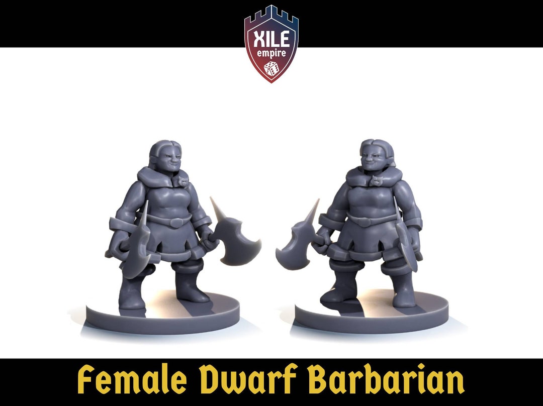 Female Dwarf Barbarian (dual Wield) 28mm, D&D, Pathfinder, Mz4250 - Etsy