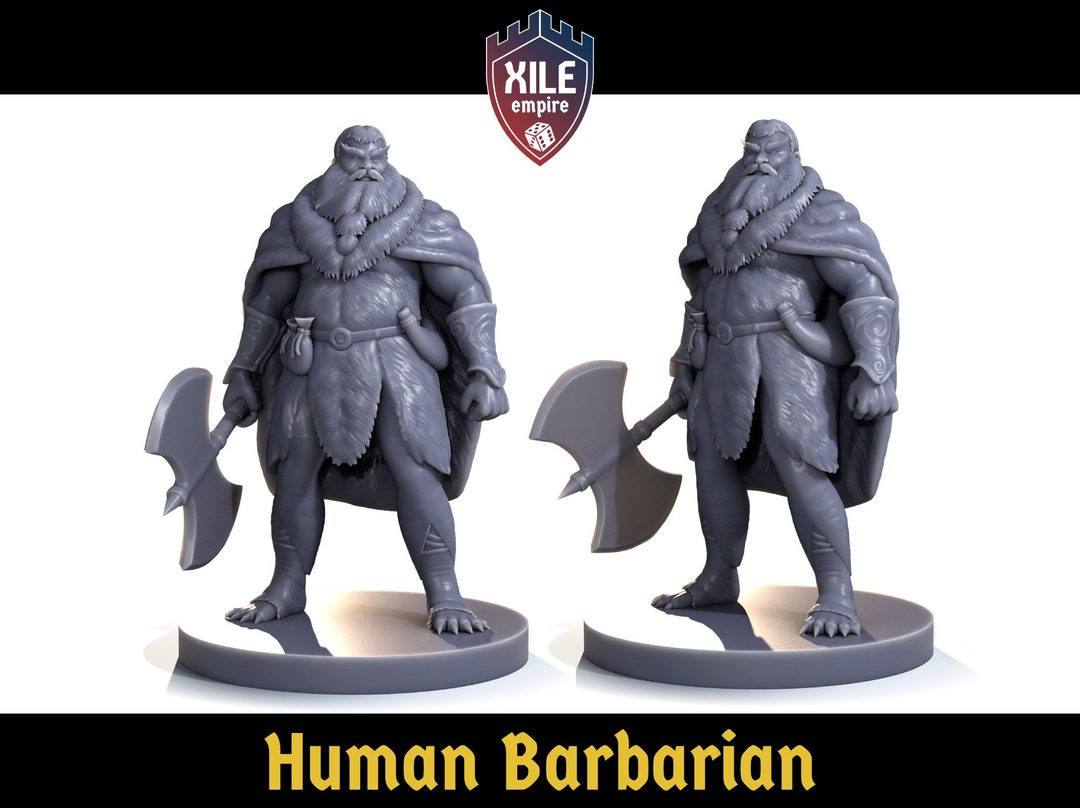 Human Barbarian (double Axe) 28mm, D&D, Pathfinder, Mz4250 - Etsy